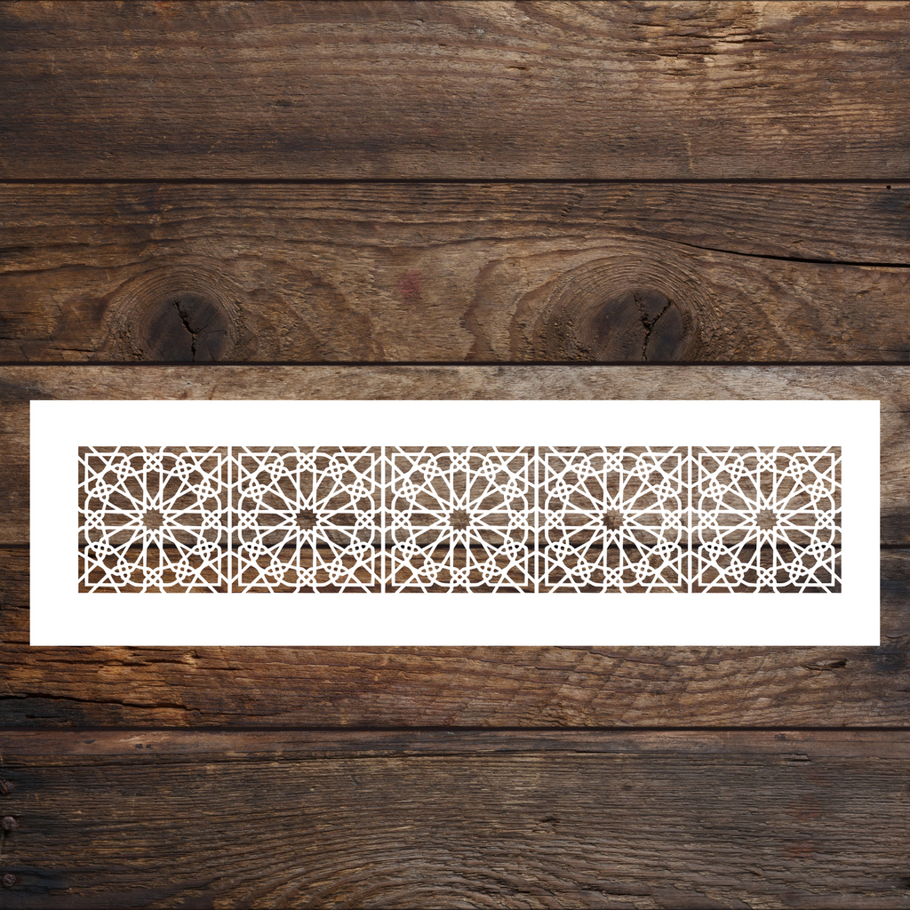 Islamic Star Pattern Border Reusable Stencil — Home Synchronize