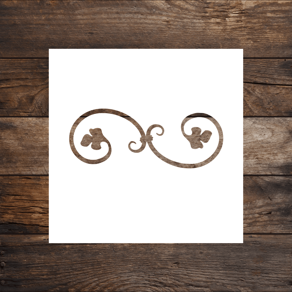 Scroll With Leaves Stencil — Home Synchronize