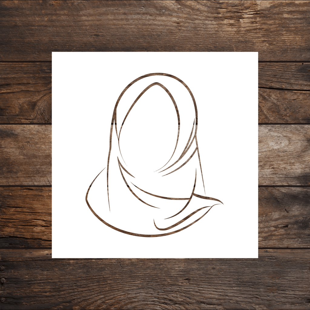 Muslim Woman Hijab Stencil (Style 1) — Home Synchronize