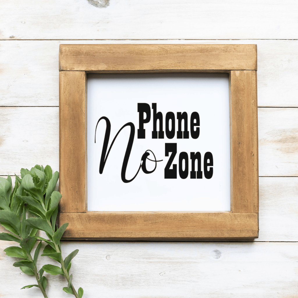 "No Phone Zone" Craft Decal — Home Synchronize