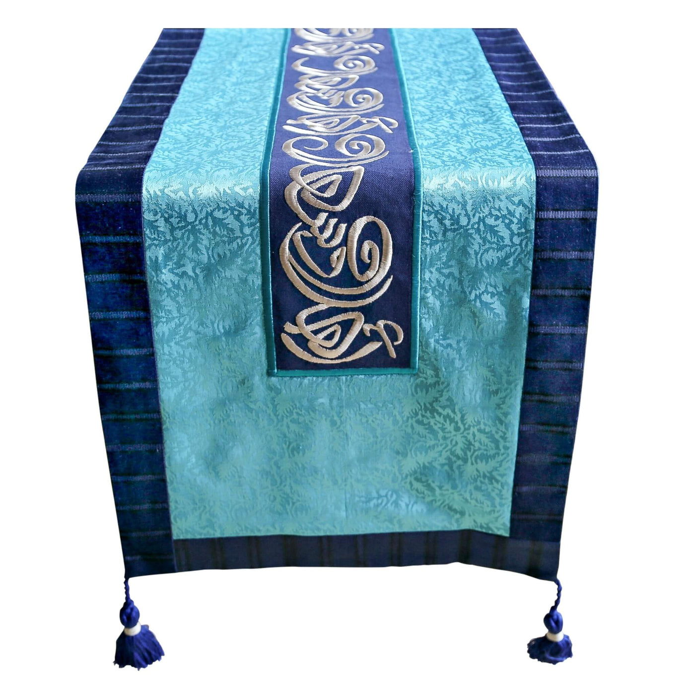 Long Table Runner Embroidered with Arabic Calligraphy — Home Synchronize